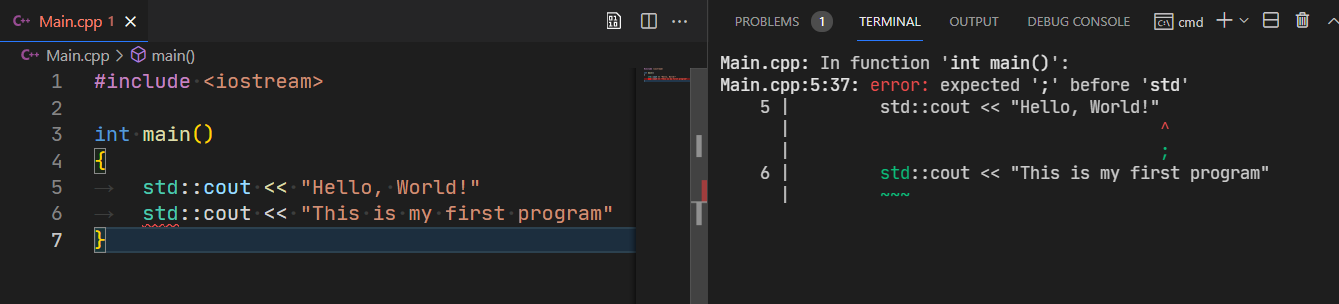First Program » Common Problems | C++ Programming Language
