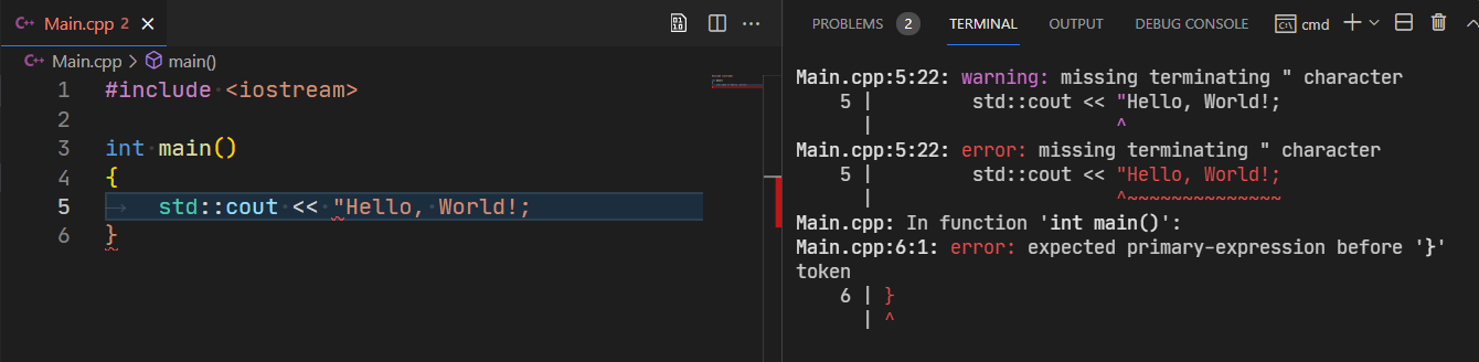 First Program » Common Problems | C++ Programming Language